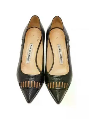 Manolo Blahnik Lizard-embossed Leather Pumps
