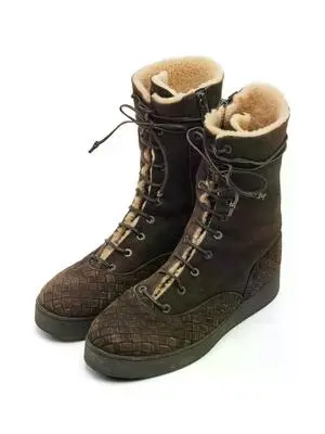 Bottega Veneta Intrecciato Suede Ankle Boots