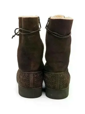 Bottega Veneta Intrecciato Suede Ankle Boots
