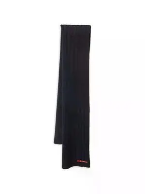 Prada Ribbed-knit Wool Scarf - Blue