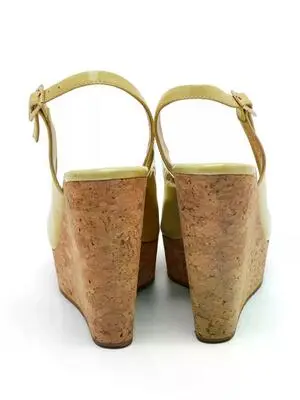 JIMMY CHOO Patent Leather Wedge Sandals