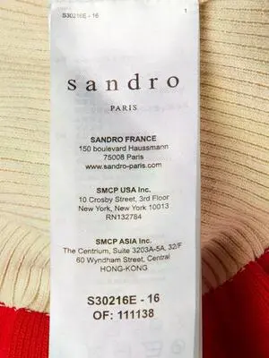 Sandro Rib-knit Striped Panel Top