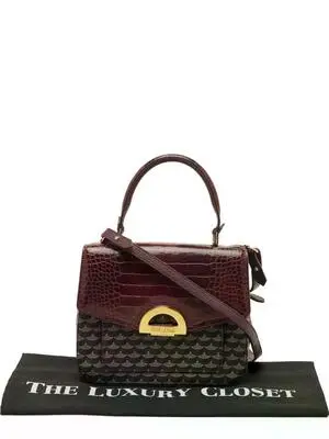 FAURÉ LE PAGE Burgundy Scale Motif Satchel Bag