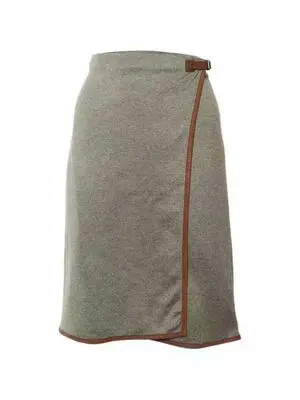 Polo Ralph Lauren Knitted Wrap Midi Skirt - Grey