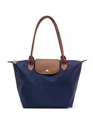 Longchamp Le Pliage Leather Flap Tote Bag - Blue