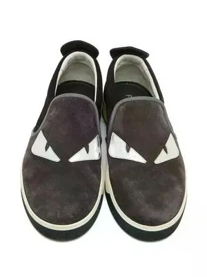 Fendi Monster Eyes Suede Sneakers