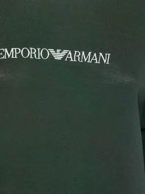 Emporio Armani Logo Embroidered Crew Neck Sweater