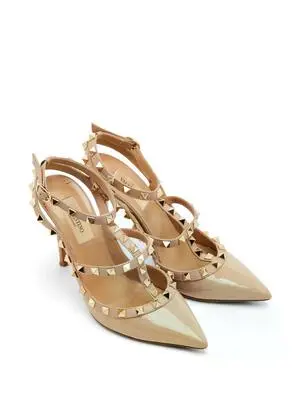 Valentino Garavani Rockstud Pointed-toe Pumps - Neutrals