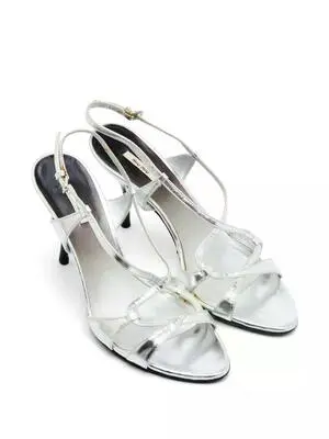 Miu Miu Leather Open Toe Slingback Sandals