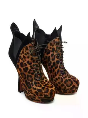 Alaïa Leopard-print Lace-up Ankle Boots