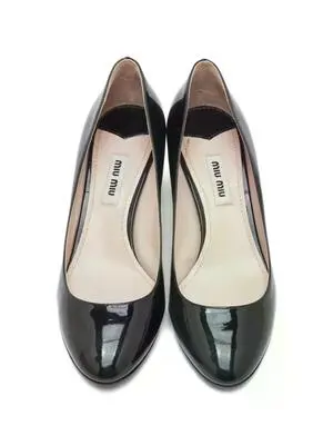 Miu Miu Embellished Leather Heeled Pumps