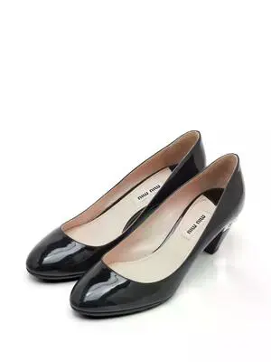 Miu Miu Embellished Leather Heeled Pumps
