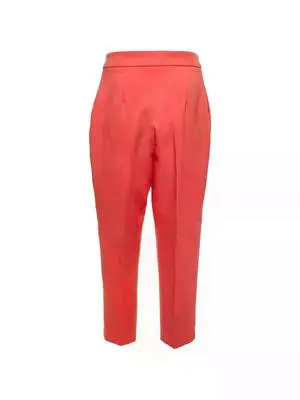 Elisabetta Franchi Crepe Tapered Leg Trousers - Red