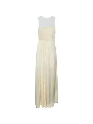 Stella McCartney Sleeveless Lace-panel Maxi Dress - Neutrals