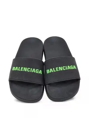 Balenciaga Embossed Logo Slides