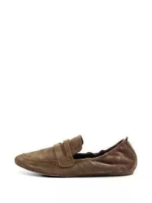 LANVIN Suede Slip-on Loafers - Brown