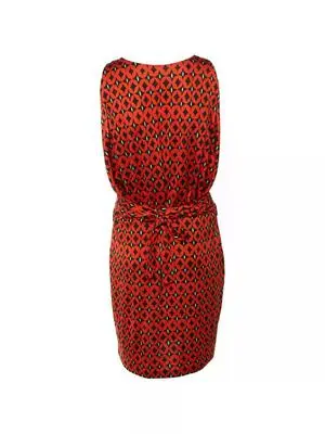 Diane Von Furstenberg Geometric Print Silk Dress - Red