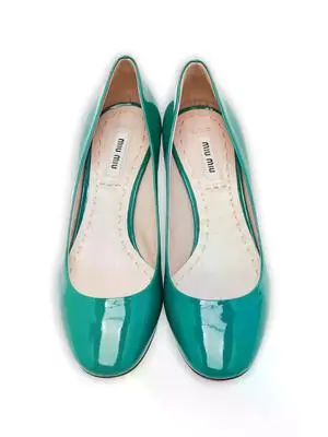 Miu Miu Crystal-embellished Patent Leather Pumps