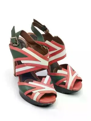 Marni Colorblock Platform Slingback Sandals
