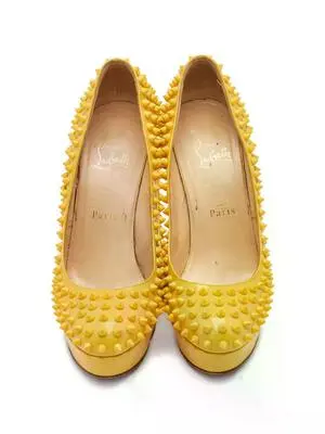 CHRISTIAN LOUBOUTIN Bianca Spike Platform Pumps - Yellow
