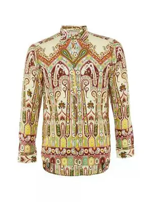 Etro Paisley-print Long-sleeve Shirt - Neutrals
