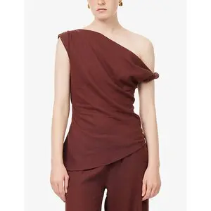 TALA Asymmetrical One-shoulder Top - Deep Rust