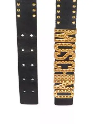 Moschino Studded Logo Buckle Belt