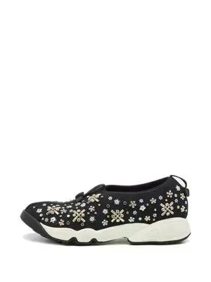 Dior Fusion Crystal Embellished Sneakers - Black
