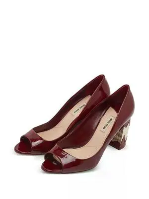 Miu Miu Peep-toe Embellished Pumps