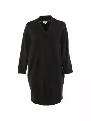 Kenzo Logo Print V-neck Sweater Dress - Black