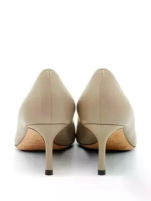 JIMMY CHOO Romy Pointed-toe Leather Pumps - Grey