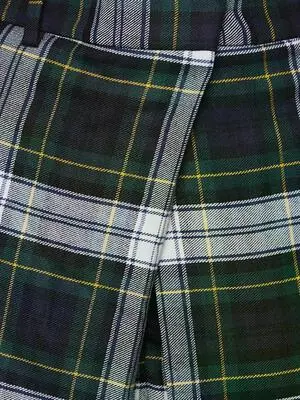 Alexander McQueen Tartan Pattern Pleated Wool Trousers