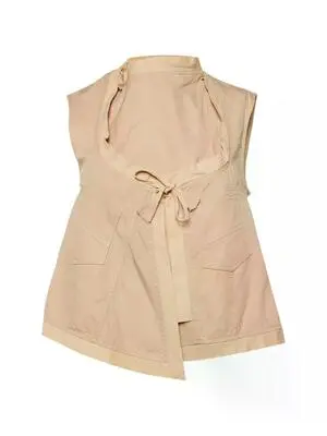 Gucci Sleeveless Wrap Top - Neutrals