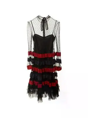 Red Valentino Tulle Tiered Dress - Black