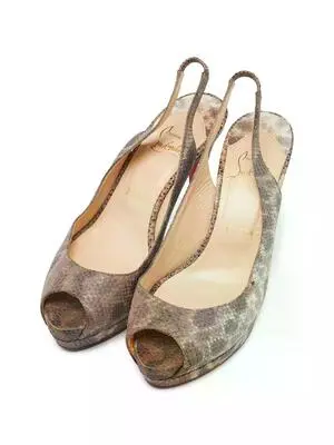 CHRISTIAN LOUBOUTIN Peep Toe Slingback Pumps