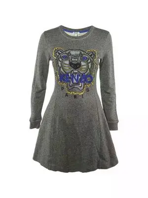 Kenzo Embroidered Sweater Dress - Grey