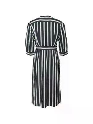 Sandro Striped Midi Wrap Dress