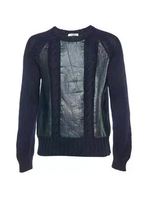 Valentino Garavani Cable-knit Crew Neck Sweater - Blue