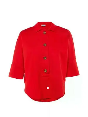 Red Valentino Cotton Button-front Top - Red