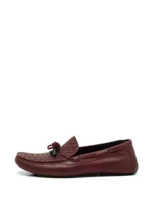 Bottega Veneta Intrecciato Bow Loafers - Red