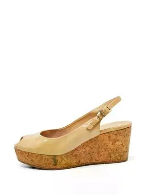 JIMMY CHOO Cork Wedge Sandals - Neutrals