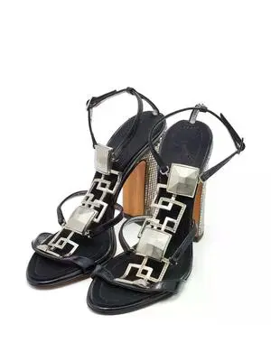 GIUSEPPE ZANOTTI Embellished Block-heel Sandals - Black