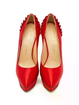 CHARLOTTE OLYMPIA Paloma Fan-pleat Pumps - Red