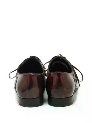 Dolce & Gabbana Burgundy Leather Brogue Oxford Shoes - Red