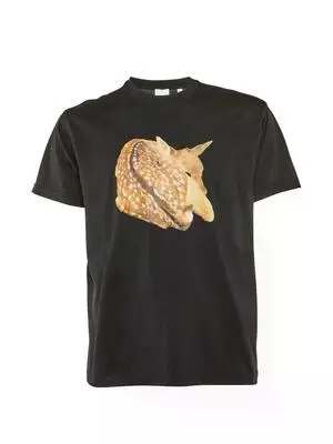 Burberry Animal Print Crew Neck T-shirt - Black