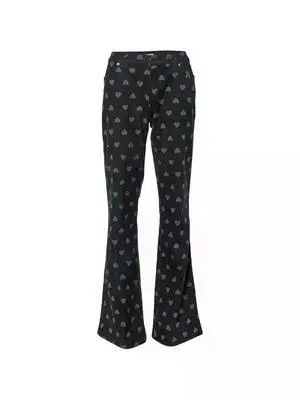 Moschino Heart-pattern Flared Jeans - Blue