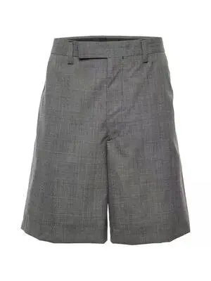 Prada Houndstooth Wool Tailored Shorts