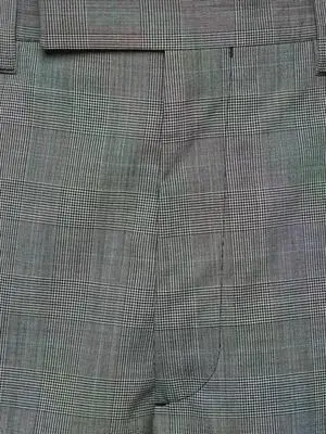 Prada Houndstooth Wool Tailored Shorts