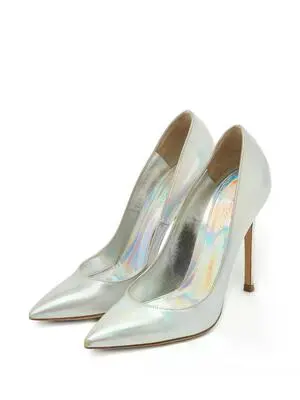 GIANVITO ROSSI Holographic Leather Stiletto Pumps