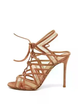 GIANVITO ROSSI Adria Cage Sandals - Neutrals